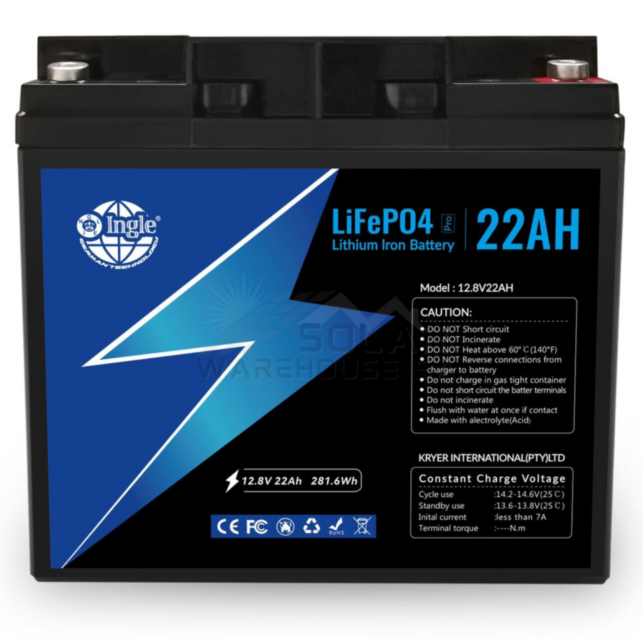 12.8v 100ah 1.28Kwh Ingle Lithium Battery | Solar Warehouse SA