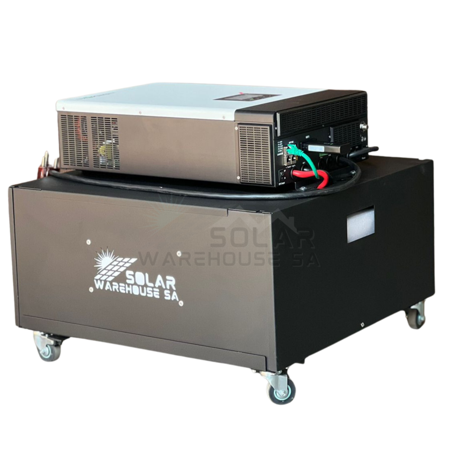 5000W Luxpower Solar Ready Hybrid Inverter Trolley 5.12 KWh Lithium Ba ...
