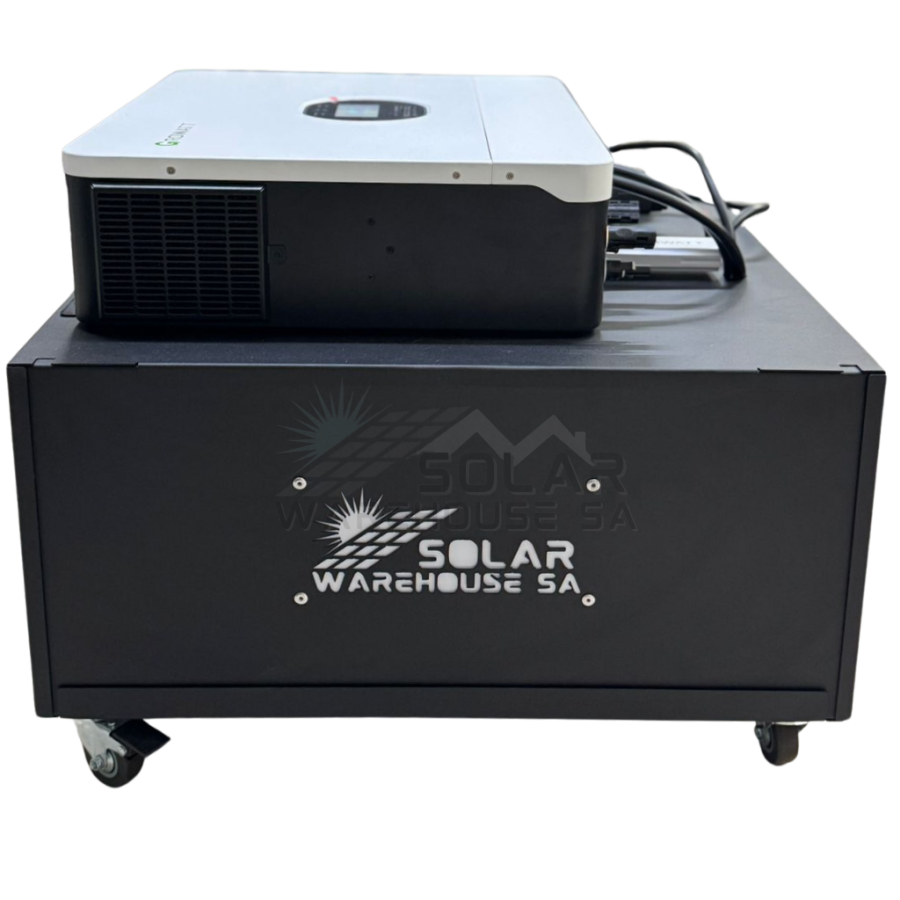 6000W Growatt Solar Ready Hybrid Inverter Trolley 5.12 KWh Lithium ...